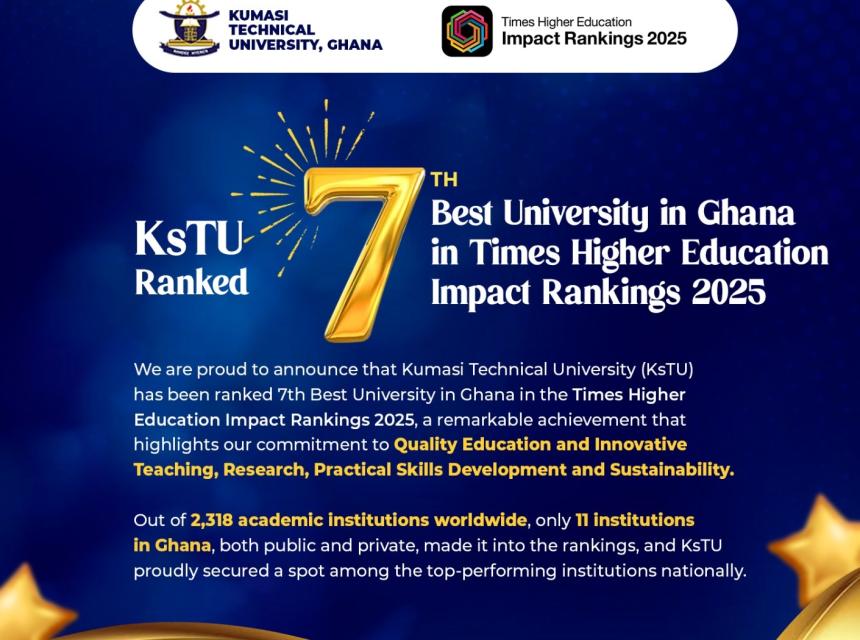 Kumasi Technical University Ranked 7th Best University in Ghana in ...